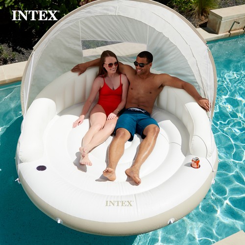Intex Canopy Island 78" X 59" Inflatable Water Lounge Raft 58292EP ...
