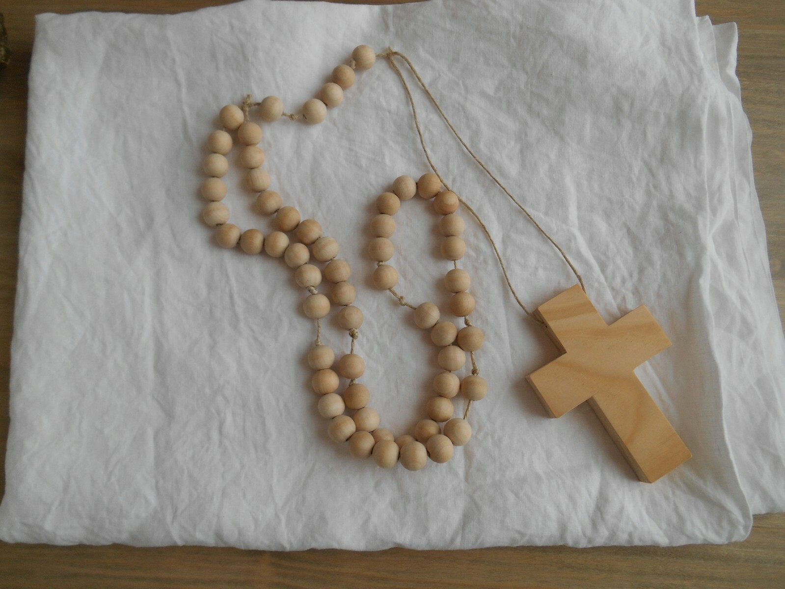 Handmade Large Wooden Rosary Inspired by Rachel Ashwell Cross Rustic ...