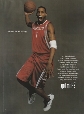 2005 T-Mac Tracy McGrady Got Milk Photo Great Dunking Print Ad 21x27cm ...