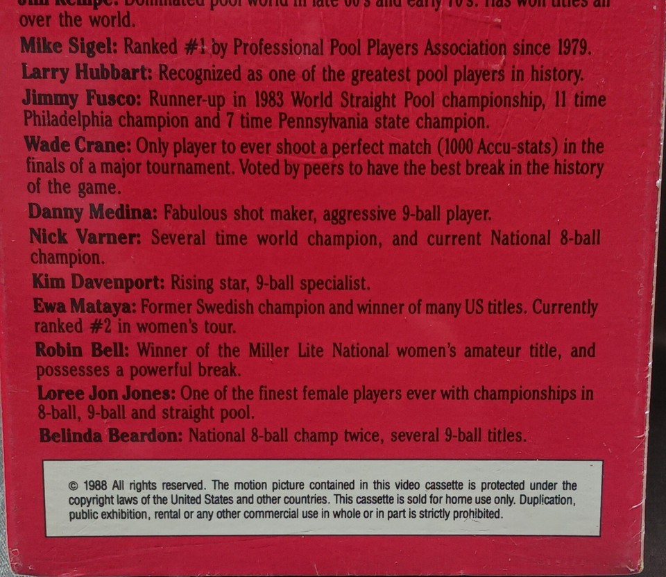 POOL PLAYING- Learn From the Best- Factory Sealed VHS Tape 1988 | eBay