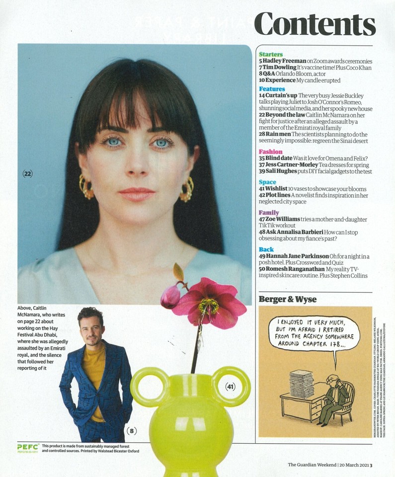 Guardian Weekend Magazine: Jessie Buckley, Orlando Bloom, Fashion, 20.3 ...