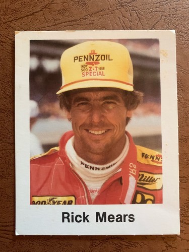 RICK MEARS 1986 Avalon Hill USAC Indianapolis 500 Game Card A | eBay