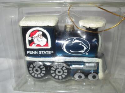 Penn State Nittany Lions Blown Glass Train Ornament Santa Official NCAA ...