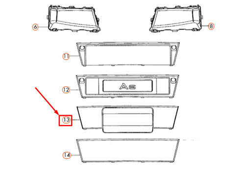 NEW AUDI A6 C6 FRONT LICENCE PLATE TRIM 4F0807287B3FZ ORIGINAL 4F0-807 ...