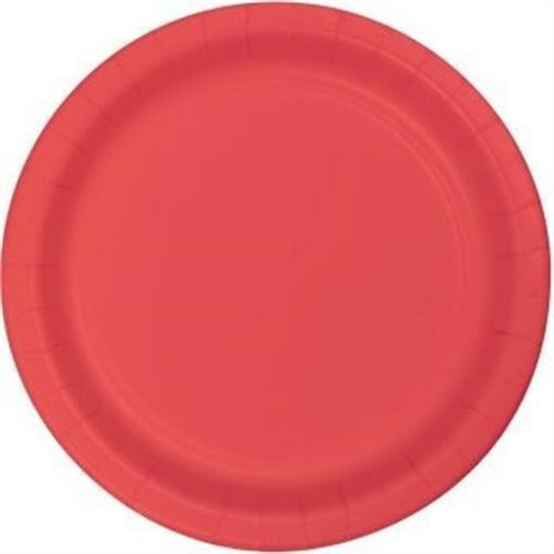 Coral 9 Inch Paper Plates 24 Pack Coral Tableware Party Decorations ...