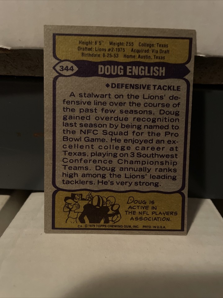 Doug English -Texas Longhorns- Detroit Lions Autographed Rookie Card | eBay