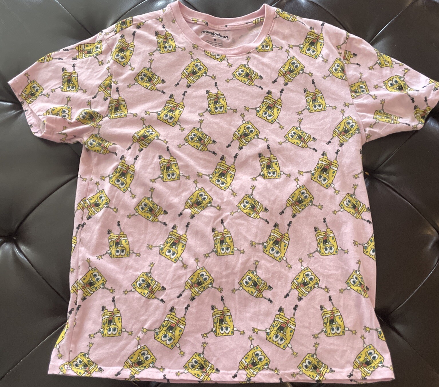 Nickelodeon Spongebob Squarepants Pink T-Shirt Mens Size-M | eBay