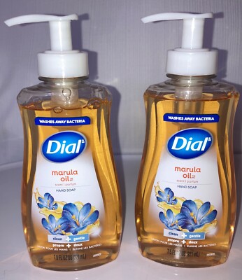 2 Bottles DIAL Liquid Hand Soap MARULA OIL 7.5 oz Pump Moisturizing ...