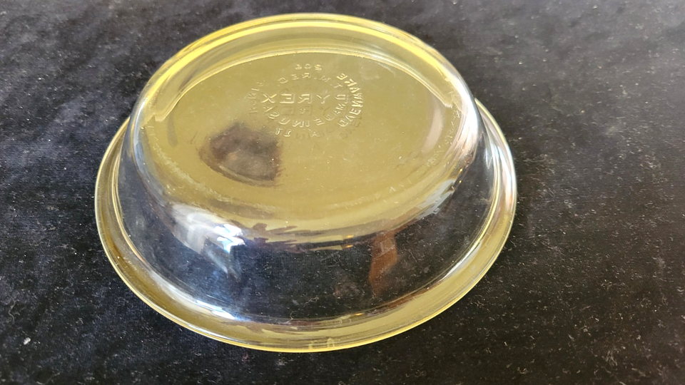 Vintage PYREX Clear Glass "Flat Rim" Pie/Tart Plate 6" Ovenware #206 ...