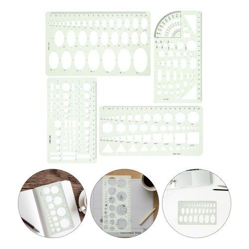 4pcs Circle And Oval Templates For Drawing Plastic Stencils For Crafts ...