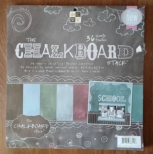 New Retired DCWV "Chalkboard" Stack 12" x 12" Cardstock 48 Sheets | eBay
