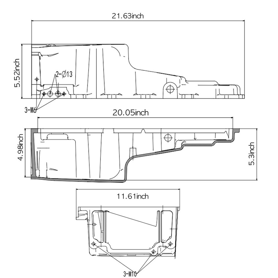 302-3 LS Engine Swap Retro-fit Oil Pan For Chevy LS1 LS2 LS3 4.8L 5.3L ...