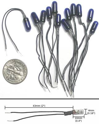 12 4mm AFX HO Slot Car INCANDESCENT light bulb Aurora BTO BLUE 12-24v ...