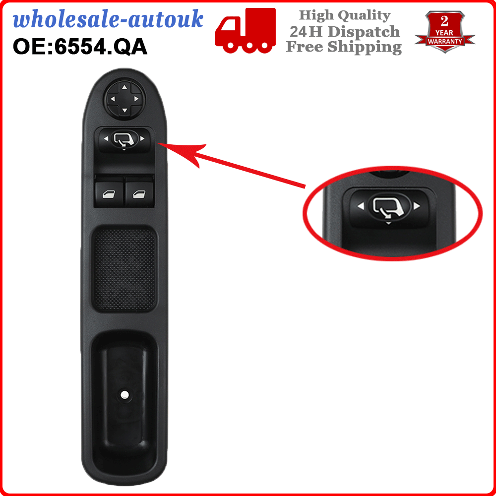 6554.QA Electricl Master Power Window Switch Fits for Peugeot 207 207SW ...