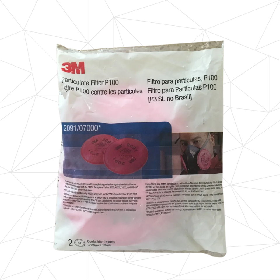 3M FULL FACE RESPIRATOR FACEPIECE MASK MEDIUM 6800+2091 P100 ...