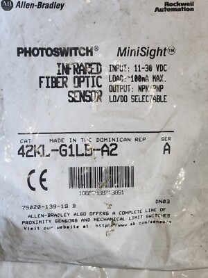 allen bradley mimisight photoswitch infraded fiber optic sensor 42kl ...