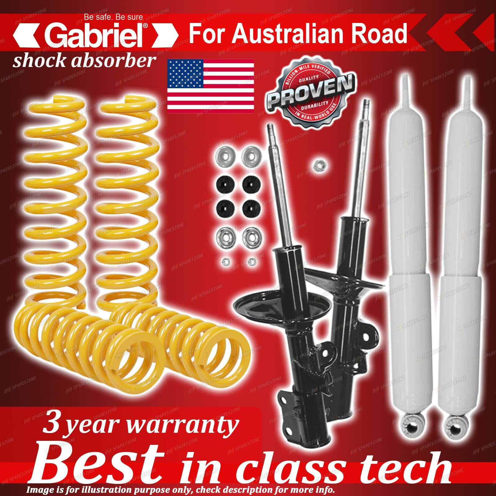 4 x STD Gabriel Shock + Coil Spring for Toyota Tarago TCR10 RWD 9/90-8/ ...