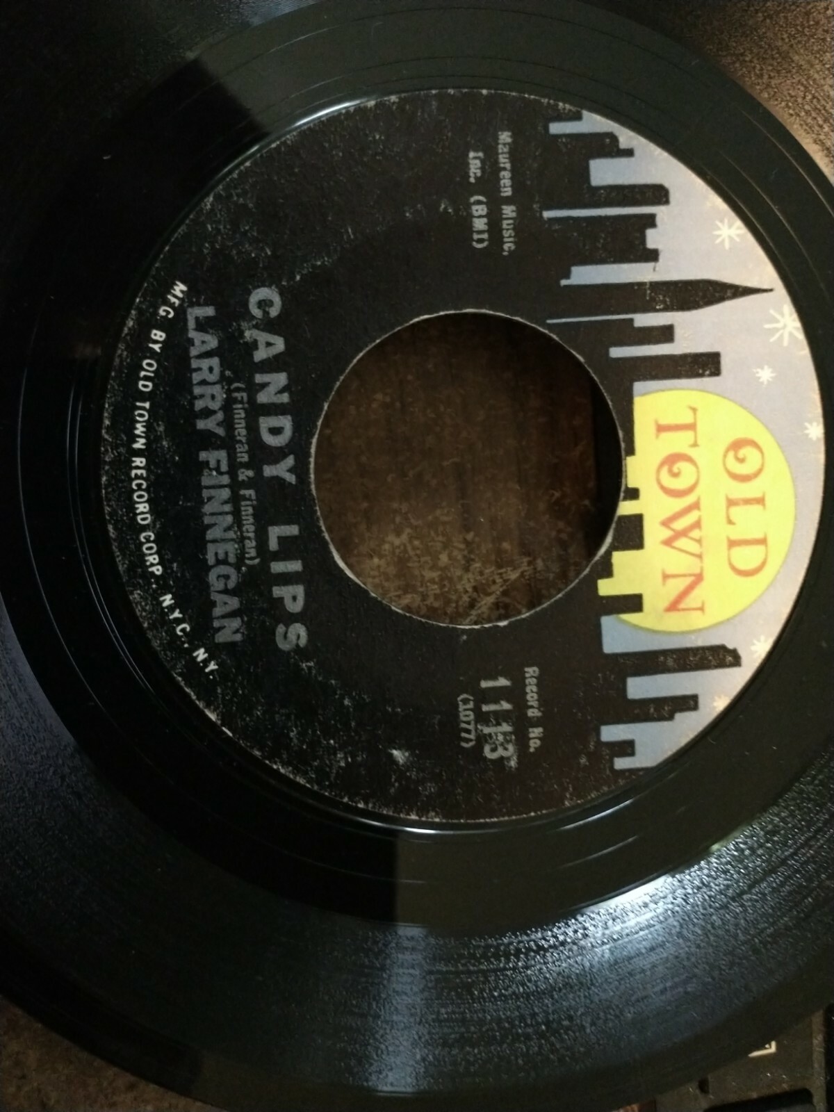Larry Finnegan Dear One / Candy Lips Old Town 1113 45 RPM cleaned ...