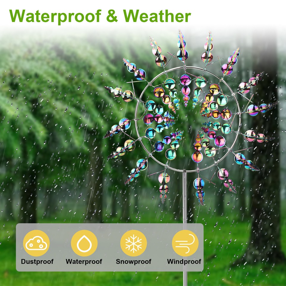 Magical Wind Powered Kinetic Windmill Metal Sculpture Yard Garden ...