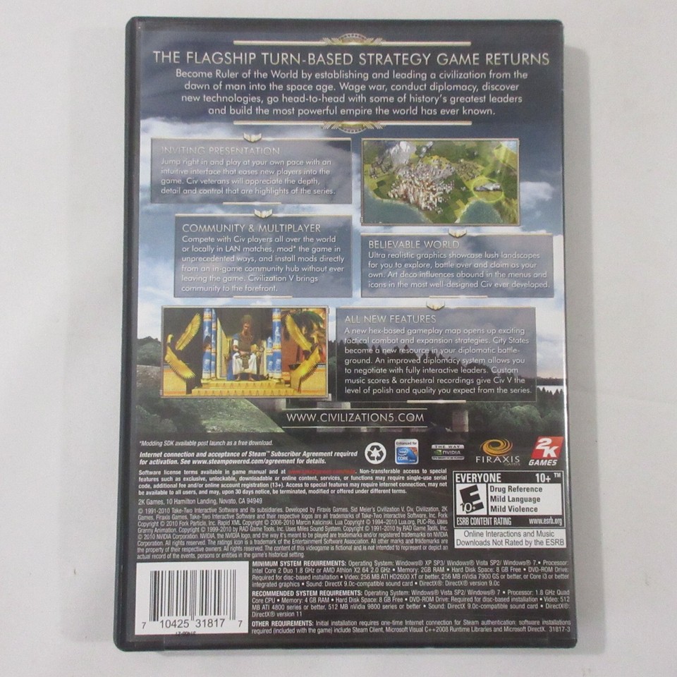 Sid Meier's Civilization 1 Original PC DVD_ROM Classic Strategy Game ...