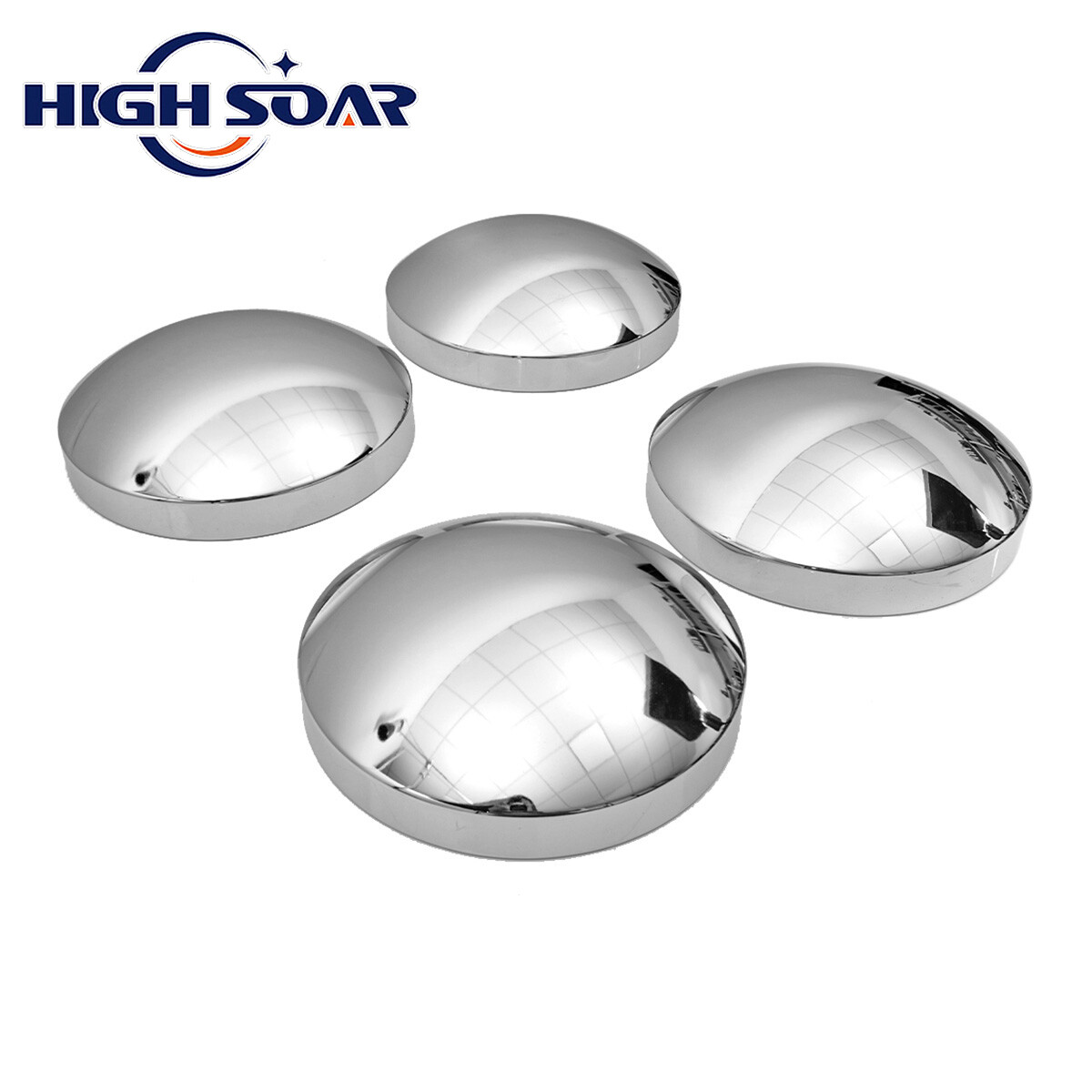 8" Chrome Dome Style Kenworth Peterbilt Truck Rear Hub Cap Wheel Covers ...