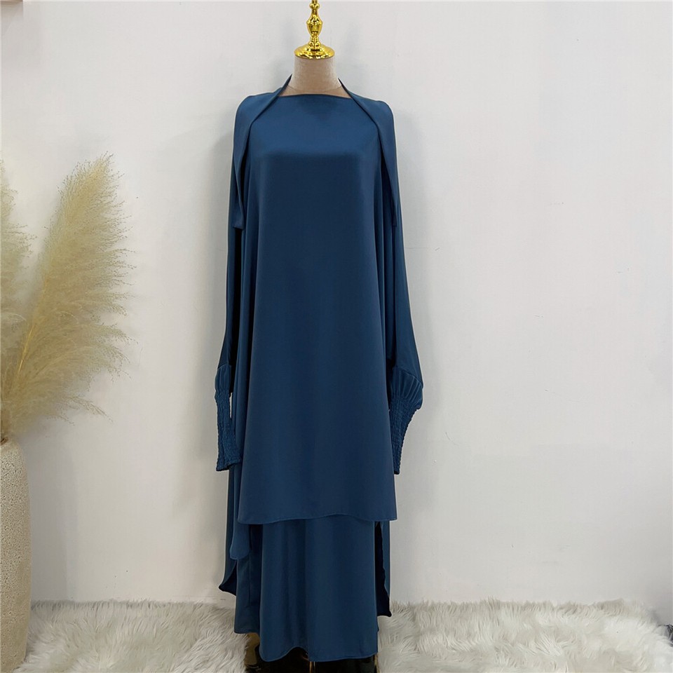 Khimar Hijab Overhead Burqa Caftan Abaya Muslim Women Prayer Set ...