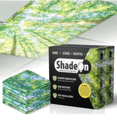 Shadeon 24" X 48" Magnetic Fluorescent Light Covers (8-Pack) Forest ...