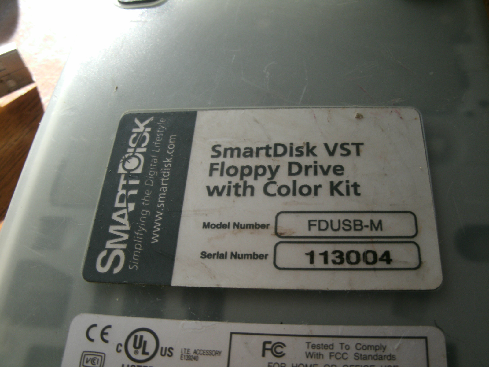 VST External USB Disk Drive Floppy Clear/Gray 1.44MB SmartDisk FDUSB-M ...