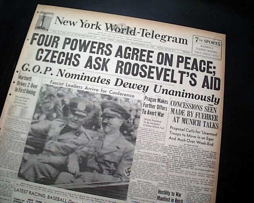 MUNICH AGREEMENT Adolph Hitler & Neville Chamberlain NAZIS Agree 1938 ...