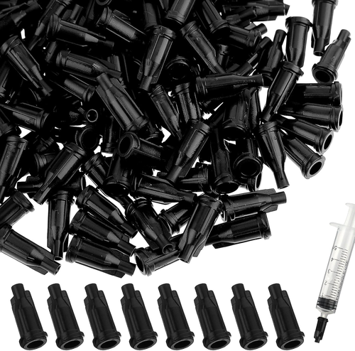 Aster 300 Pcs Luer Lock Syringe Tip Caps, Black Screw Type Dispensing ...