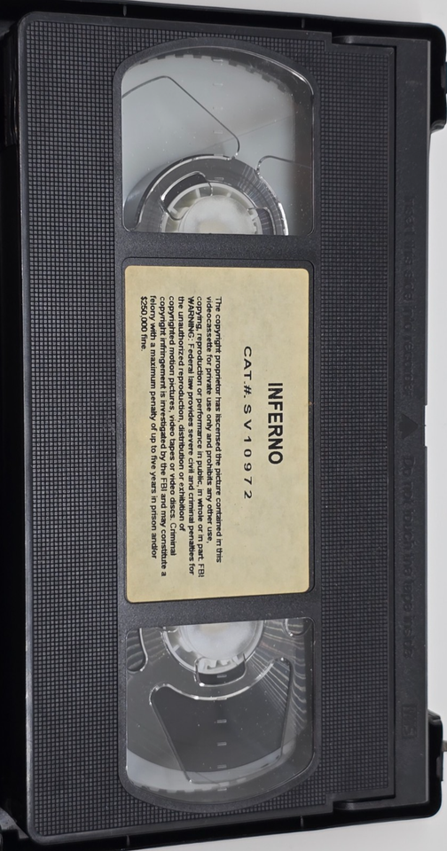 Vintage Horror Director Dario Argento VHS Tapes Inferno & Tenebre ...