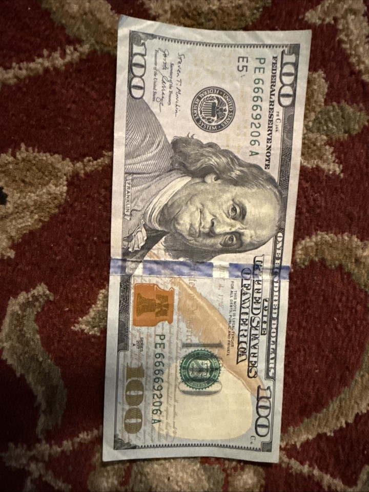 Fancy Serial Number $100 Dollar Bill EXTREMELY RARE SERIAL NUMBER ...