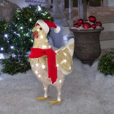 Gemmy LED Lightshow Shimmer Chicken Christmas Decoration Yard Art ...