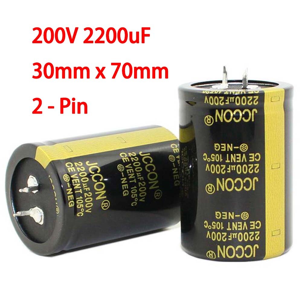 2200uF 200V 105°C 30x70mm Snap-In Electrolytic Capacitor 200V 2200uF ...