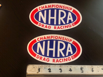 NHRA Drag Racing Vinyl 2PC Sticker Decal SET 5X2.75" | eBay