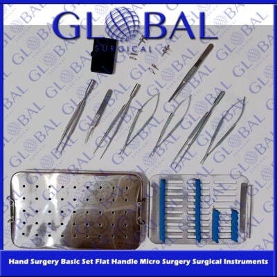 Hand Surgery Basic Set Flat Handle Micro Surgery Surgical instruments ...