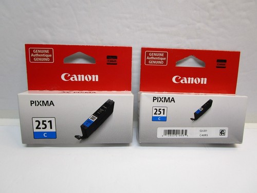 Lot of 2 Genuine Canon PIXMA 251 Cyan Blue Ink Cartridges FACTORY ...