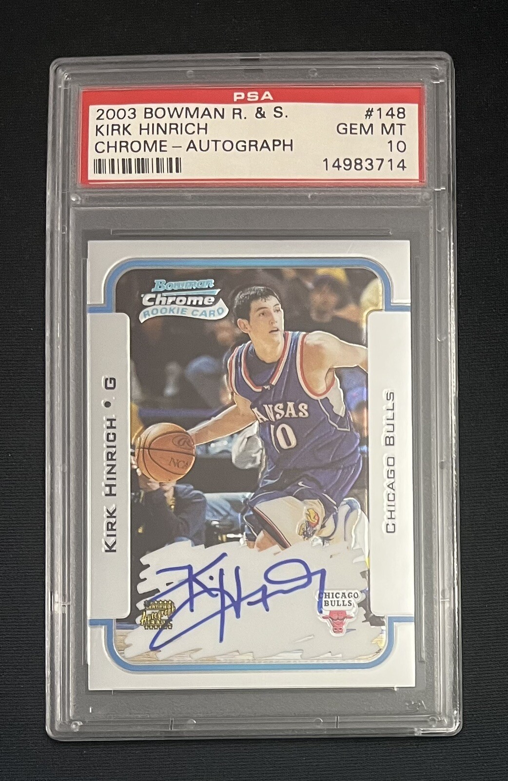 2003-04 Bowman Chrome Kirk Hinrich AUTO Autograph RC /250 Kansas ...