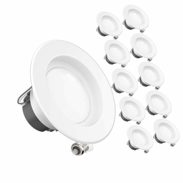 Sunco Lighting 10 Pack 4 Inch LED Recessed Downlight Smooth Trim ...