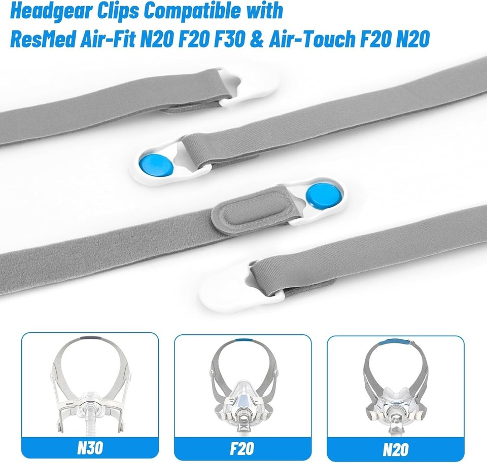 4 Magnetic Headgear Clips Compatible with Resmed AirFit AirTouch N20 ...