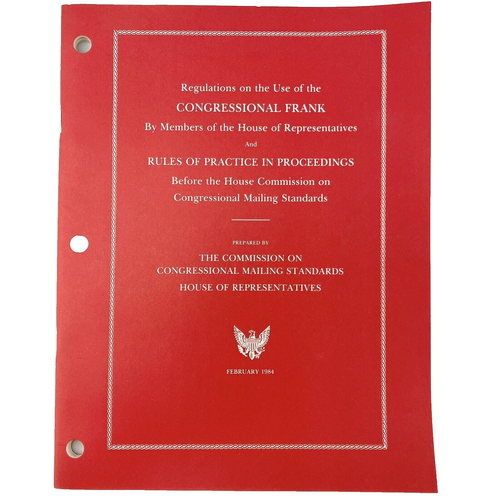 98th US Congress Rules On Congressional Frank & Proceeding 1984 Vintage ...