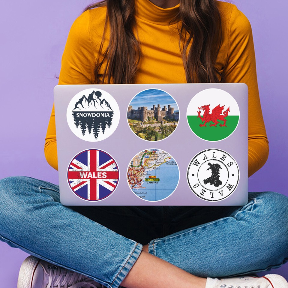 6 x 10cm Wales Vinyl Stickers - UK Flag Map Holiday Travel Luggage Gift ...