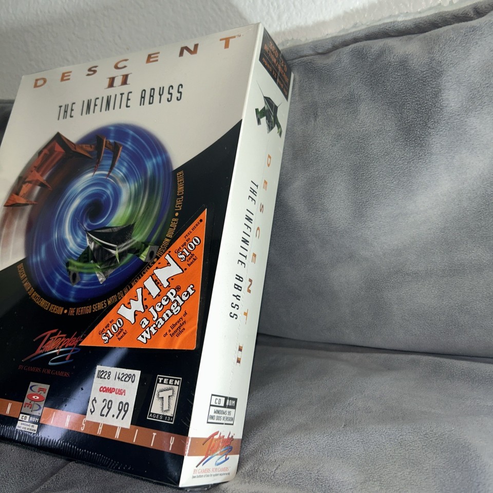 Descent II 2 The Infinite Abyss 3DFX PC 1995 2-Disc Set Game Big Box ...