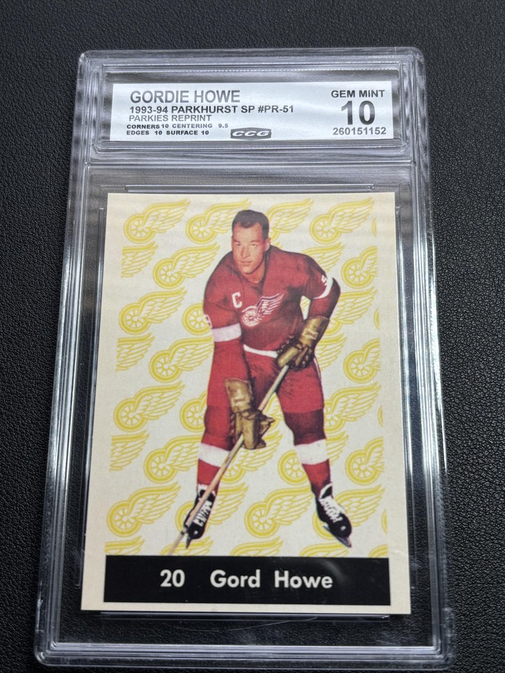 Gordie Howe 1961-62 93/94 Parkhurst CCG 10 | eBay