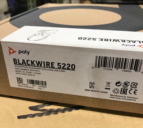 NEW Plantronics Poly Blackwire C5220 Stereo USB Wired Headset With ...