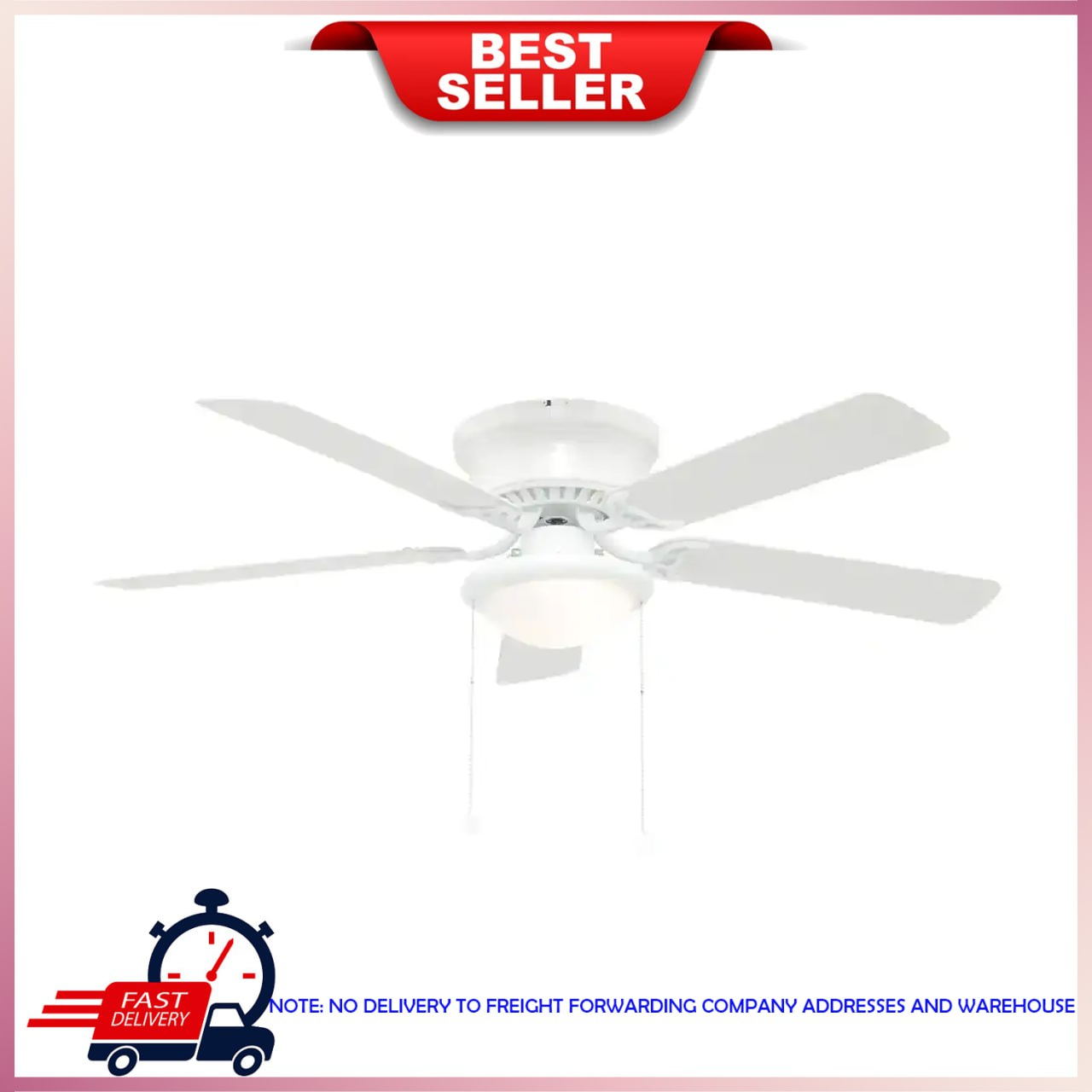 Hugger 52 in. LED Indoor White Ceiling Fan with Light Kit | eBay