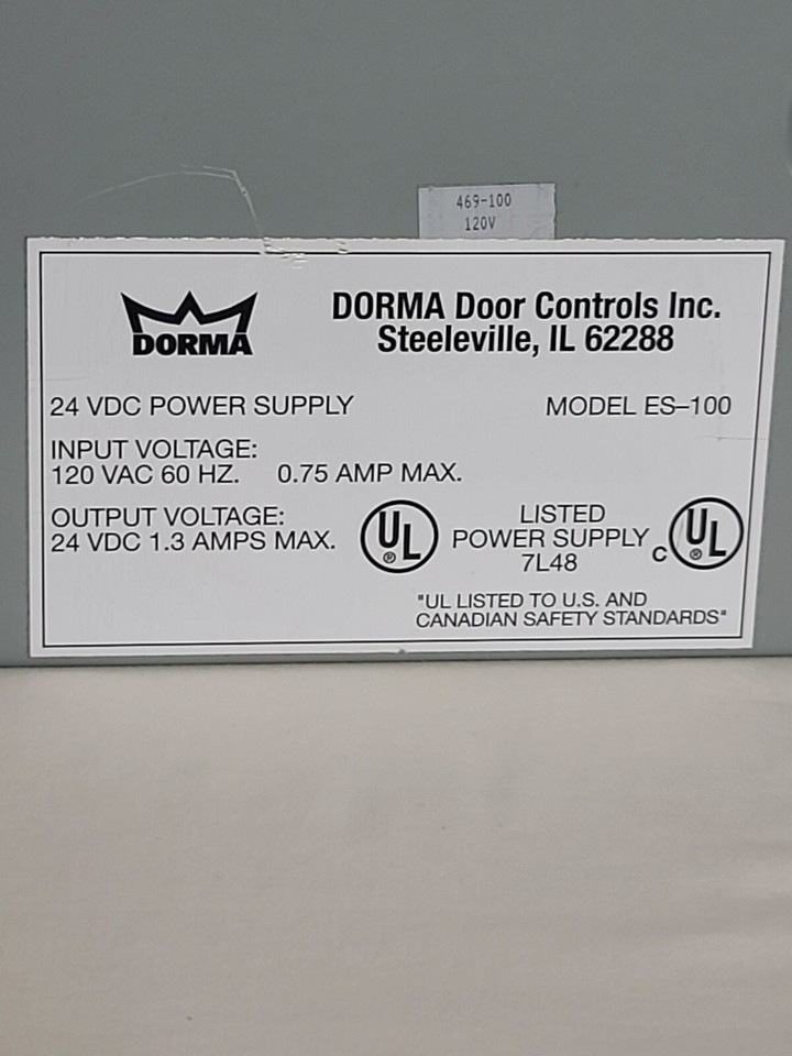DORMA ES-100 24VDC Door Lock Power Supply in Enclosure ACCESS CONTROL ...