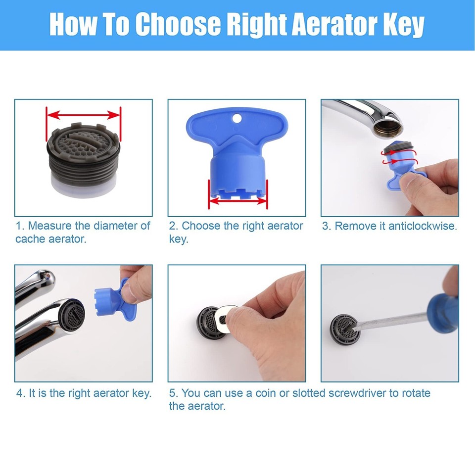 12 Pcs Faucet Aerator, Cache Aerators Removal Tool, Cache Aerators ...