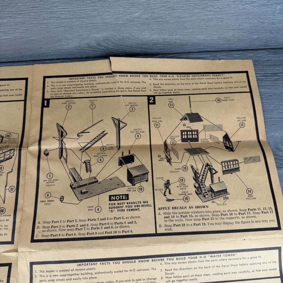 HO Scale Revell Building Kit Assembly Instructions Parts List Lot ...