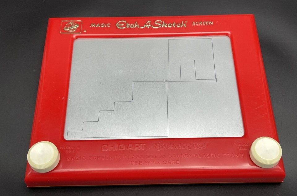 Vintage Etch A Sketch Magic Screen No. 505 Ohio Art Company Red Frame ...